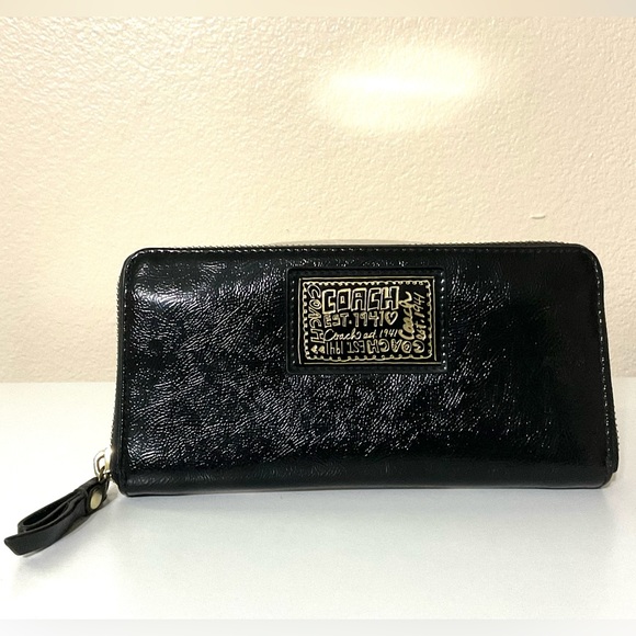 Coach | Bags | Coach Patent Leather Poppy Wallet Black | Poshmark